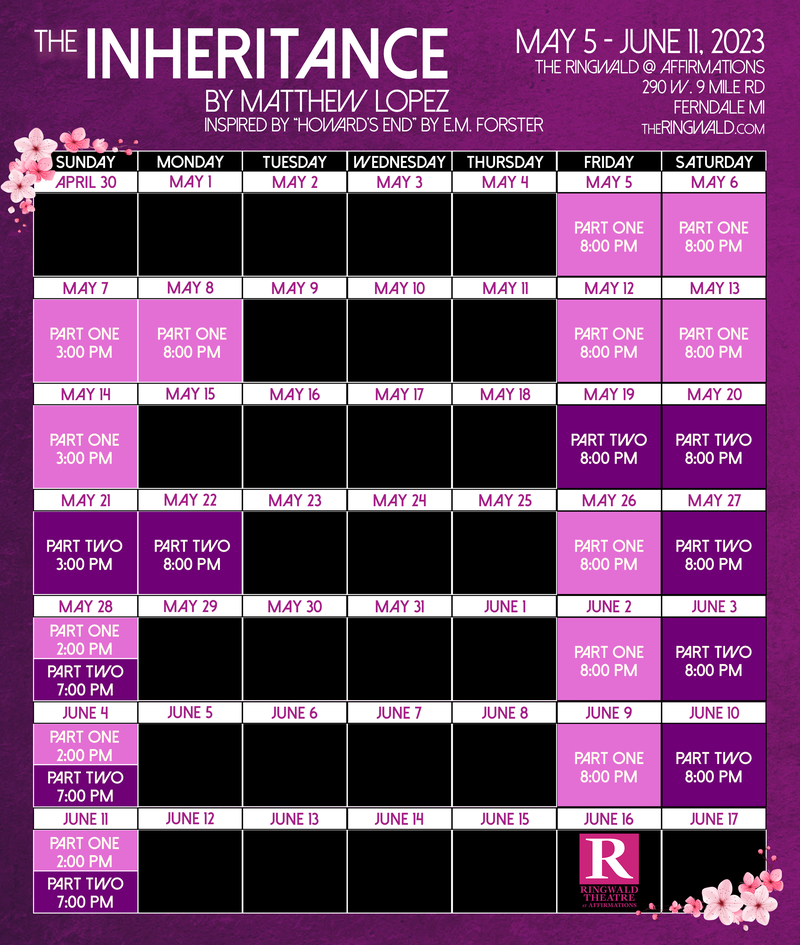 The Inheritance - Performance Calendar